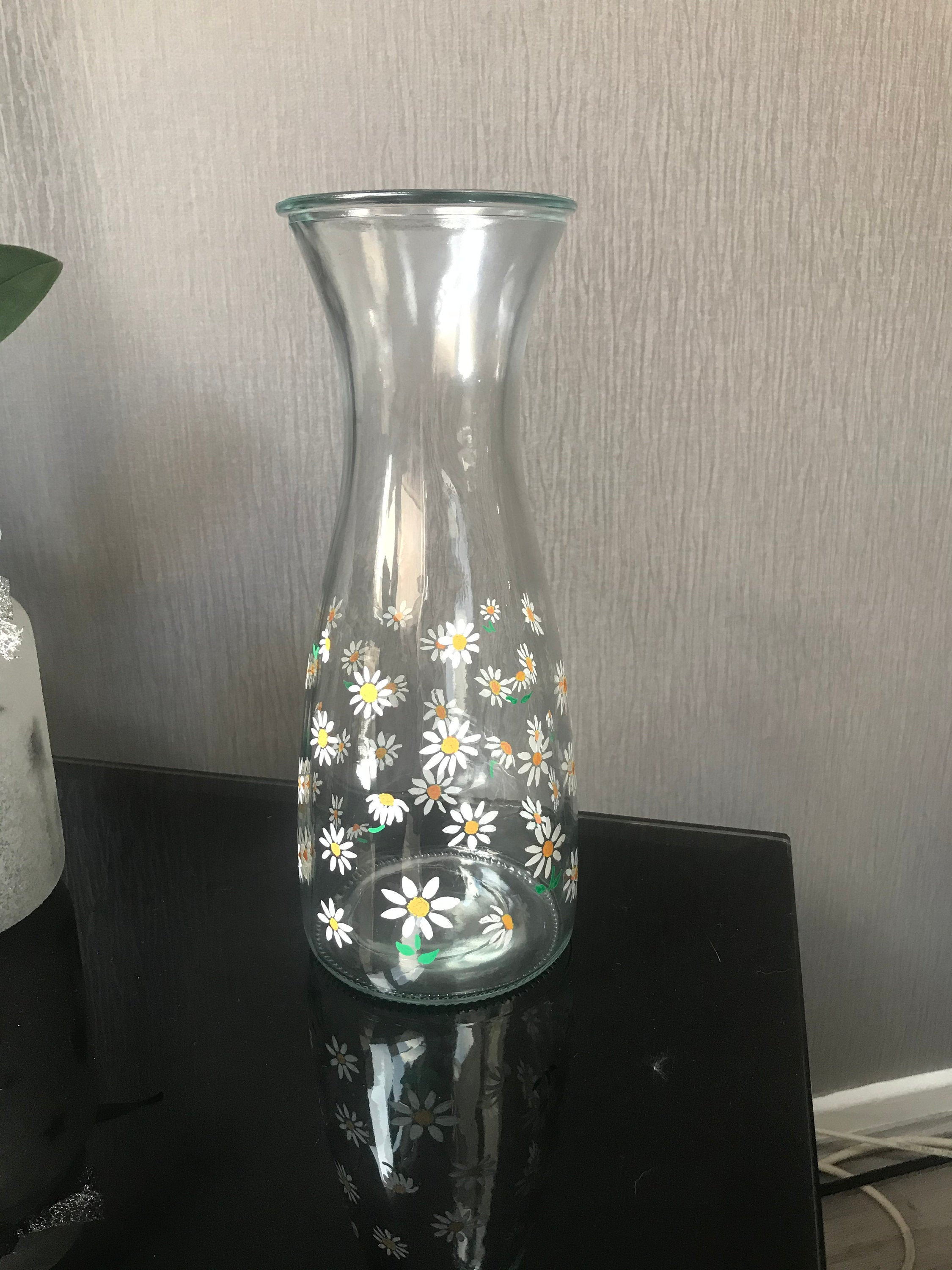 Beautifully handcrafted daisy glass vase can be personalised | Etsy