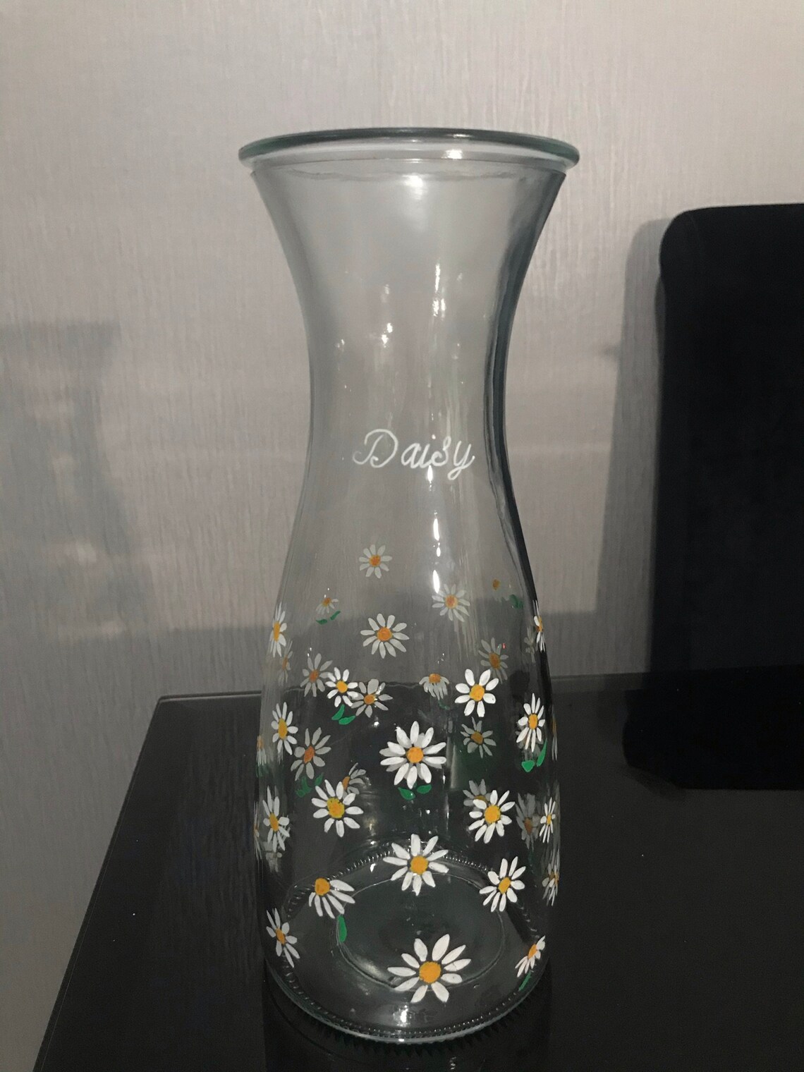 Beautifully handcrafted daisy glass vase can be personalised | Etsy