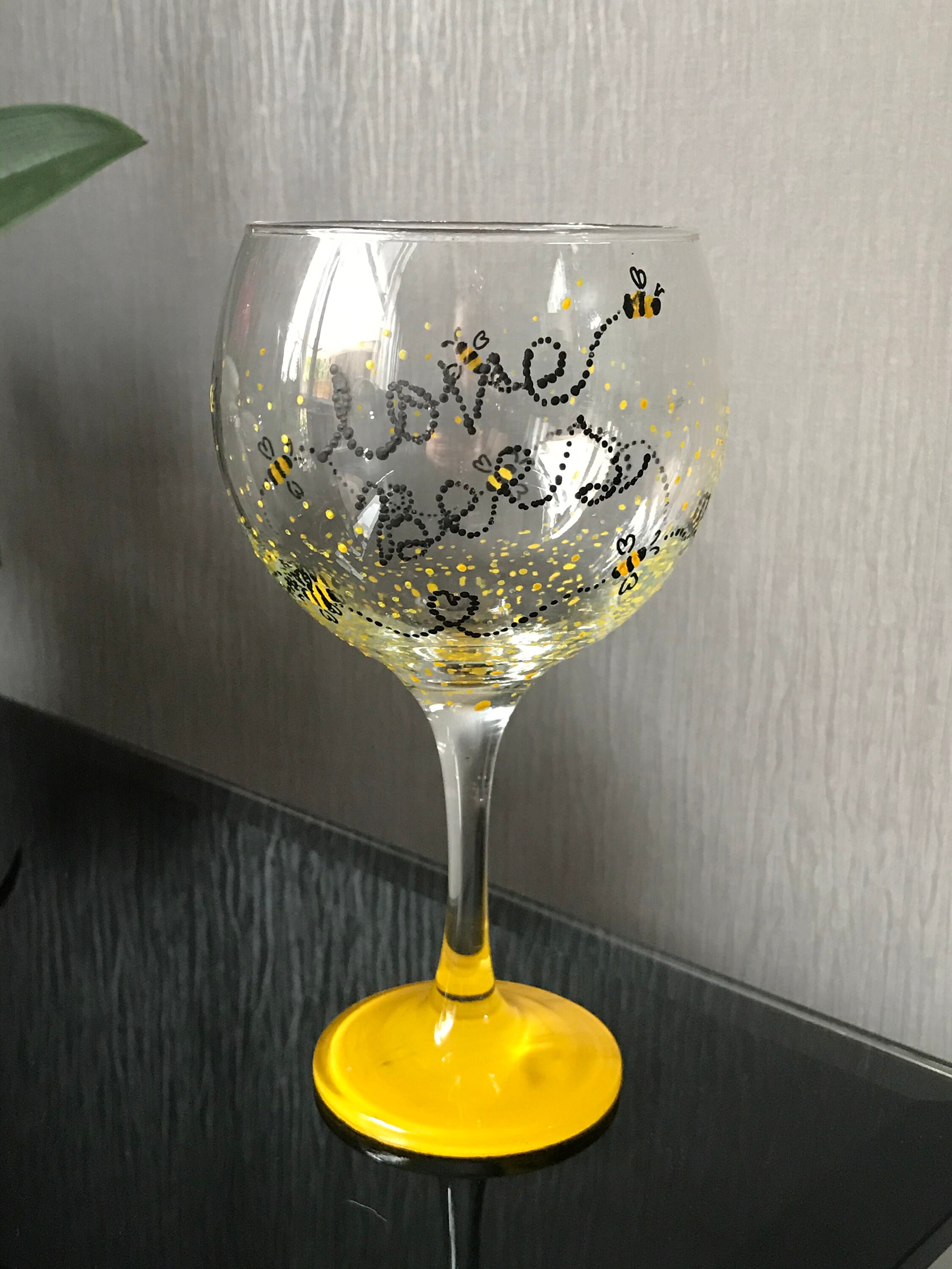 Bees Gin Glass Beautifully Hand Painted More Designs | Etsy