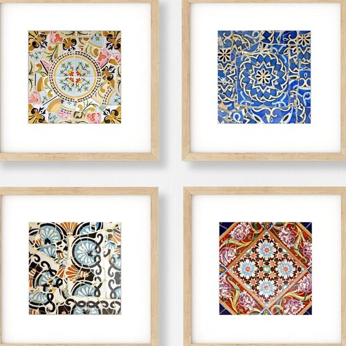 Spanish Tiles Print Set Bathroom Decor Wall Art Barcelona - Etsy
