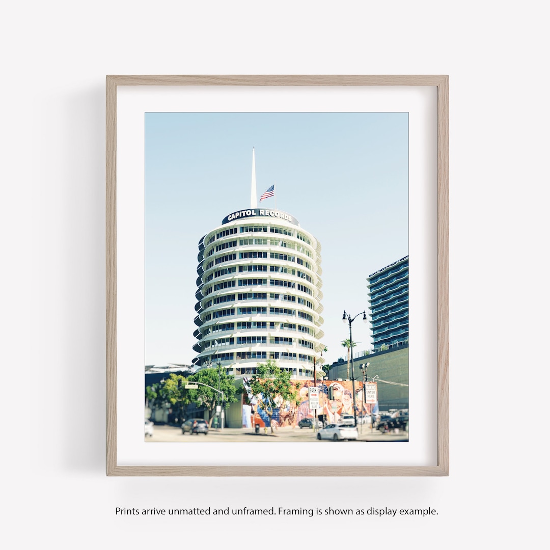 Capitol Records Building, Los Angeles Photography, LA Wall Art, Black ...