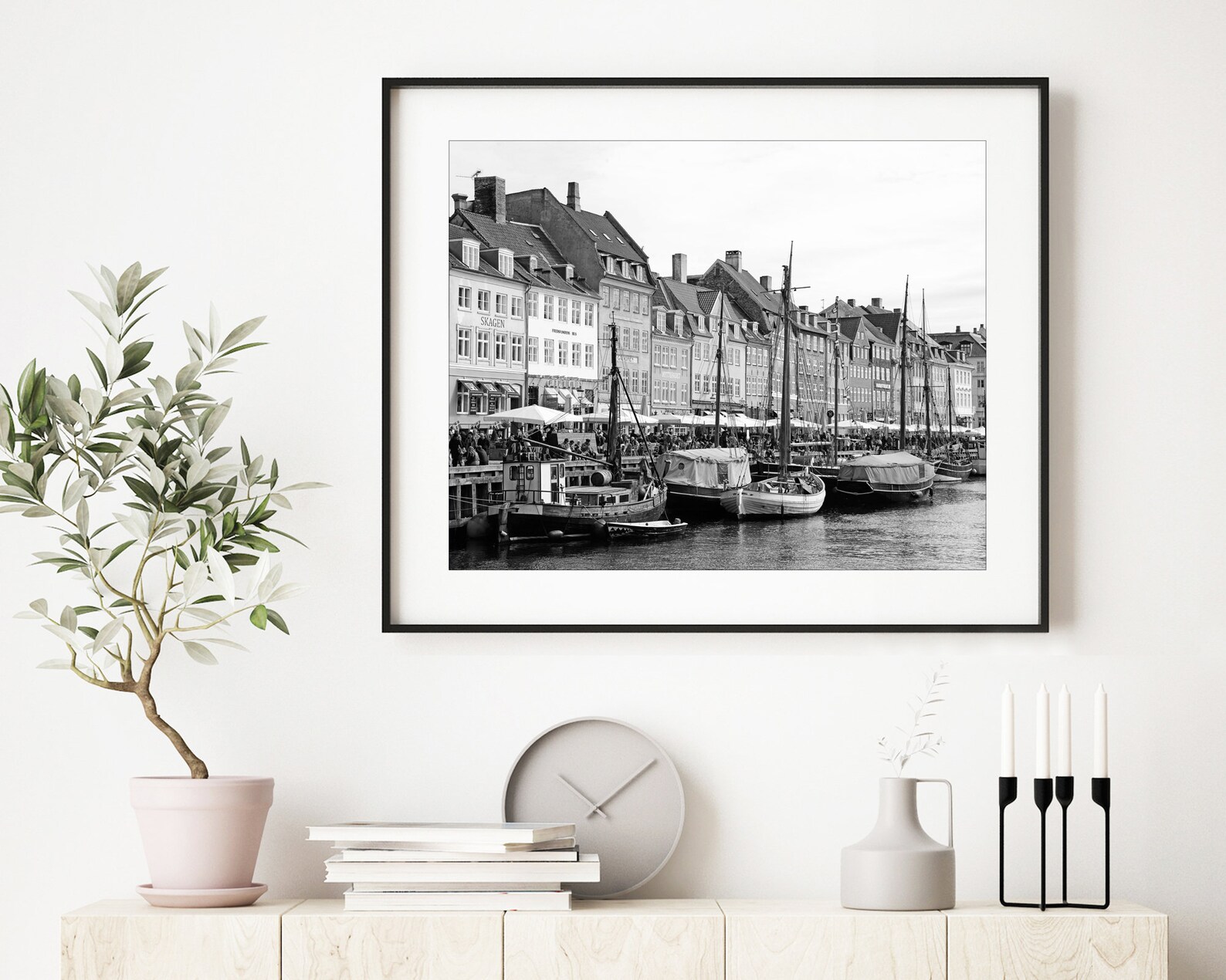 Copenhagen Print Nyhavn Colorful Houses Boats and Waterfront - Etsy