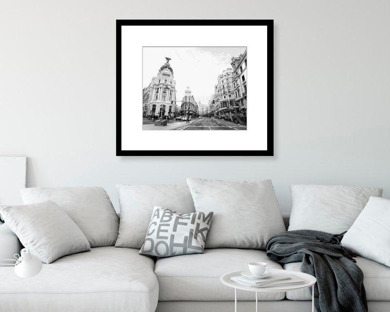 Madrid Print, Spain, Black and White Photography, Gran Via, Madrid ...