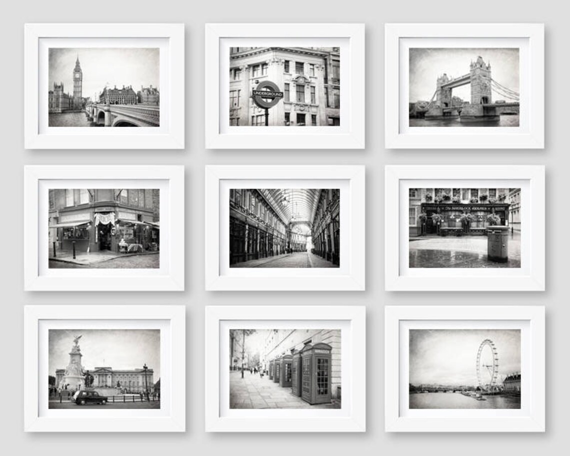 London Prints, London Wall Art, London Print Set, Gallery Wall, Big Ben ...