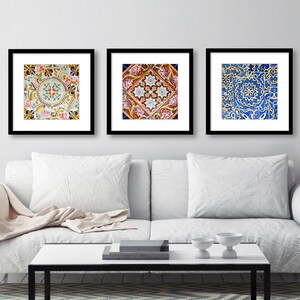 Spanish Tile Print, Set of 3 Prints, Kitchen Decor, Bathroom Decor ...