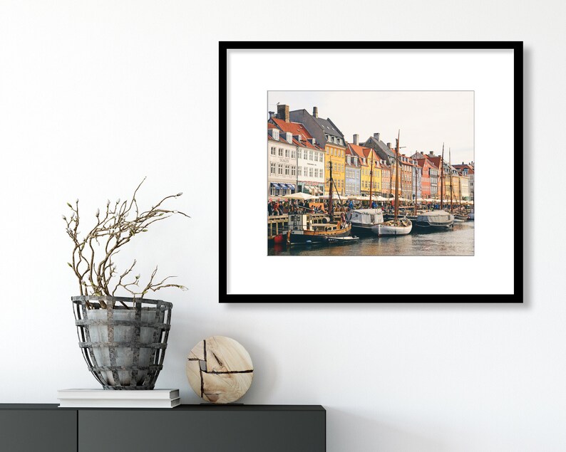 Copenhagen Print Nyhavn Colorful Houses Boats and Waterfront - Etsy