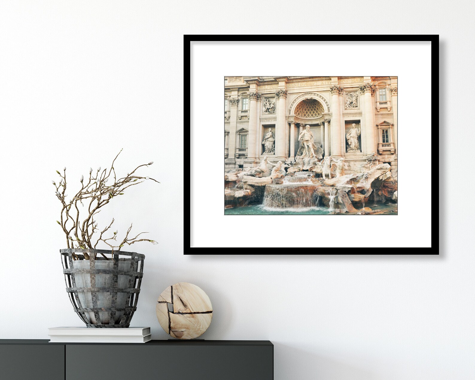 Rome Wall Art Trevi Fountain Rome Italy Print Black and - Etsy
