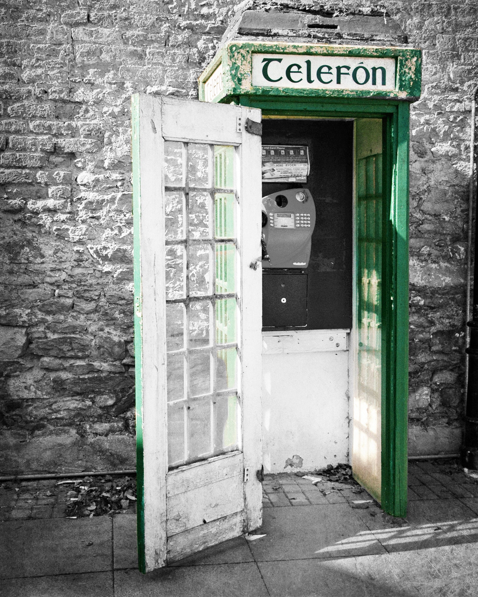 Ireland Photography Green Phone Box Telefon Box Irish - Etsy