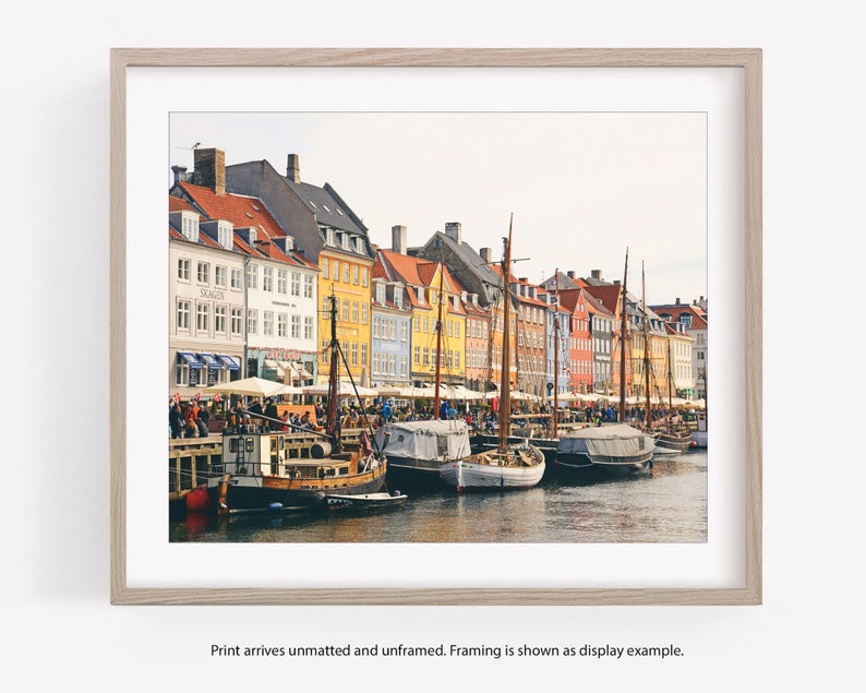 Copenhagen Print Nyhavn Colorful Houses Boats and Waterfront - Etsy