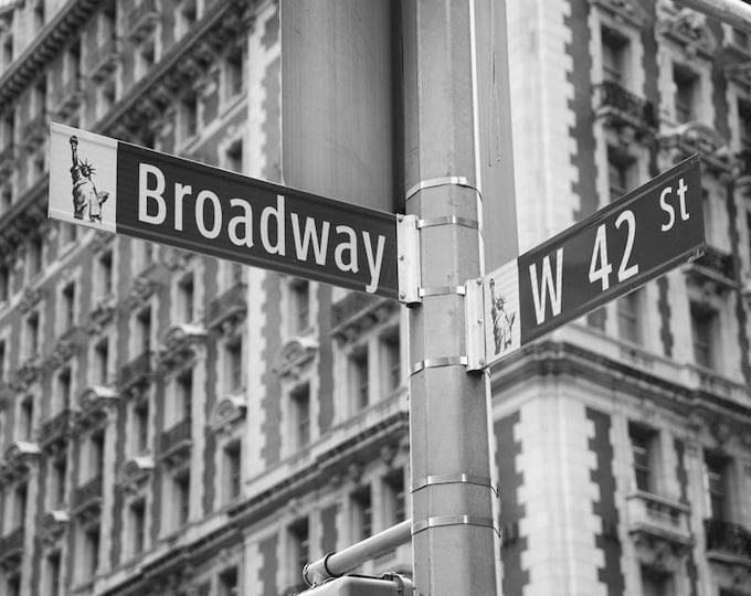 Broadway, New York Wall Art, Theater Lovers Gift, Black and White ...