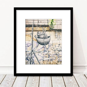 Fishing Street Art Print, London Graffiti Print, Nautical Decor, Gift ...
