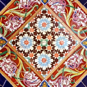 Spanish Tiles Print Set, Bathroom Decor Wall Art, Barcelona, Spain, Set ...