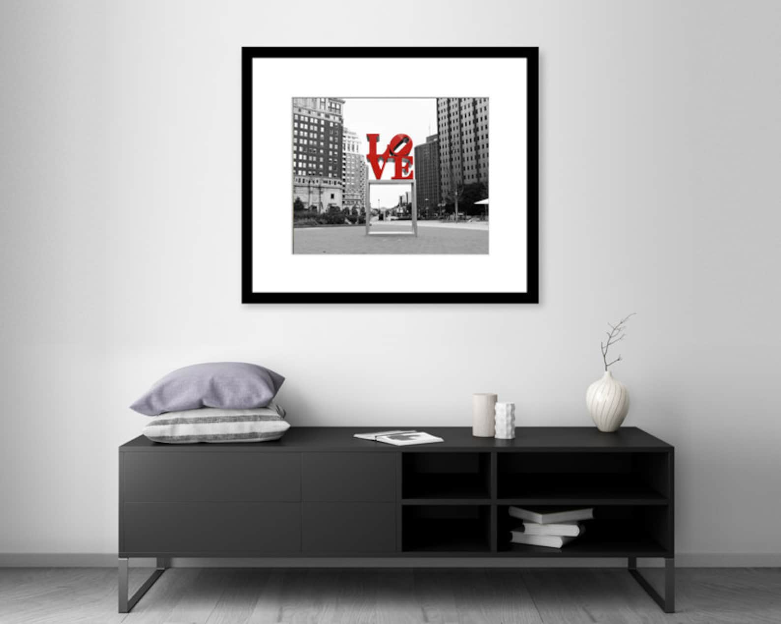 Love Park, Philadelphia Print, Black and White Photography, Philly Wall ...