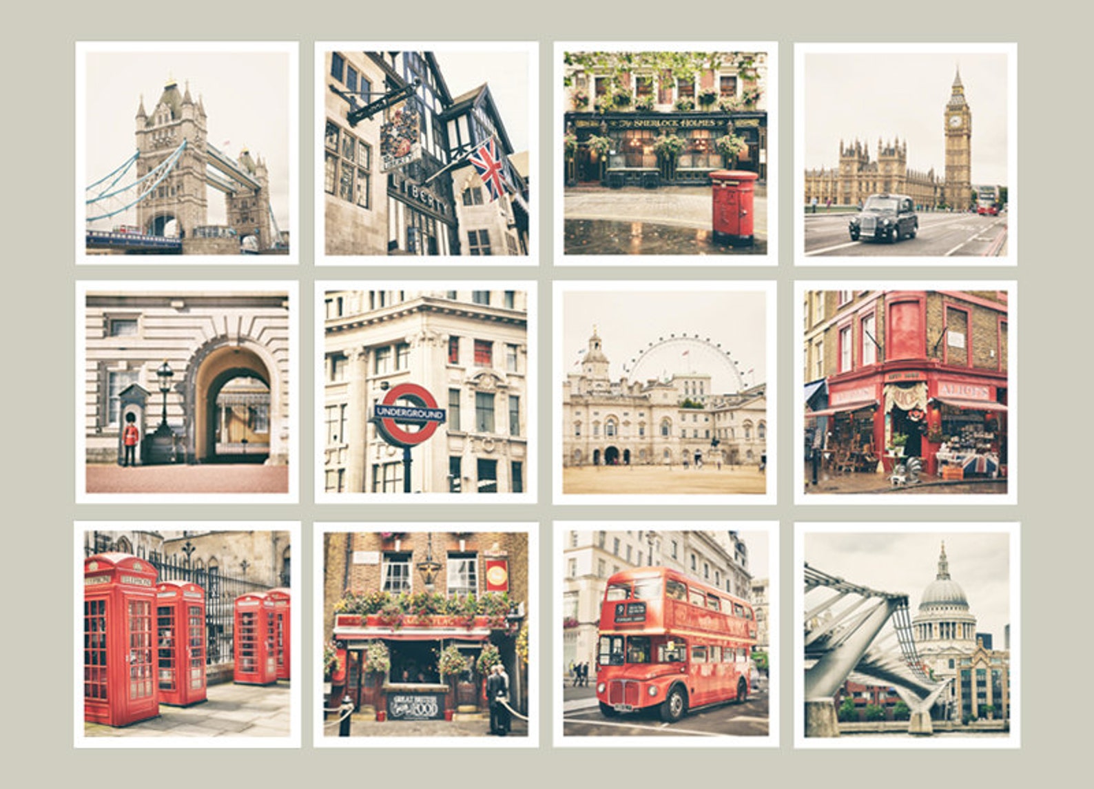 London Print Set London Wall Art London Photography Gallery | Etsy