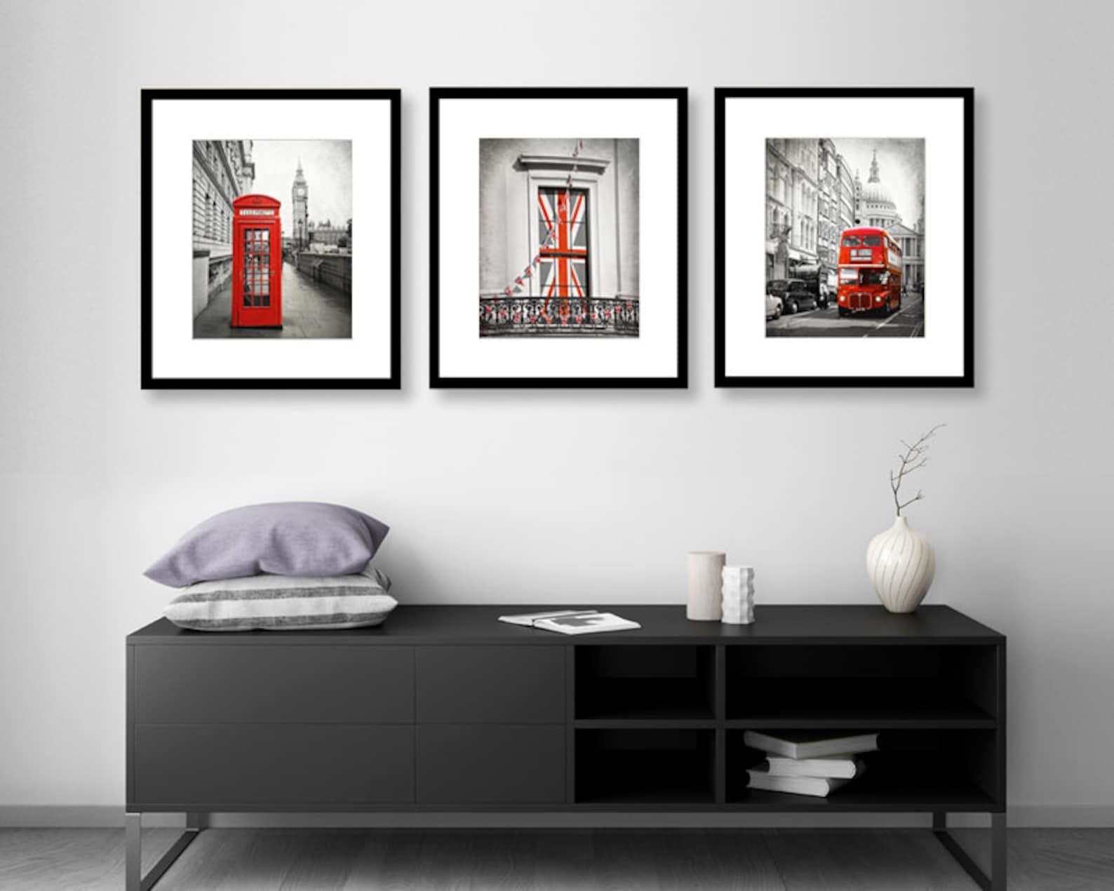 London Print Set Set of 3 Prints Black and White | Etsy