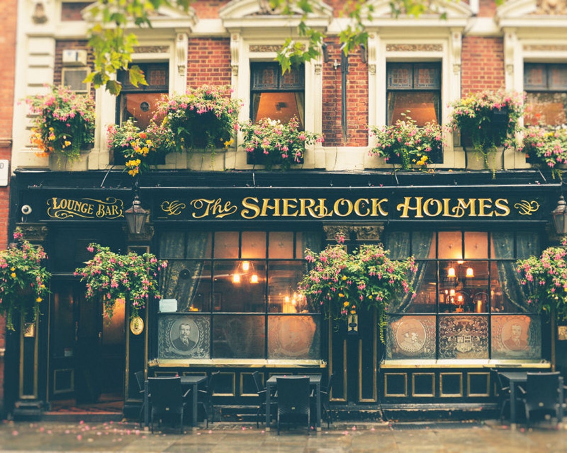 Sherlock Holmes London Pub London Wall Art Pub Decor | Etsy