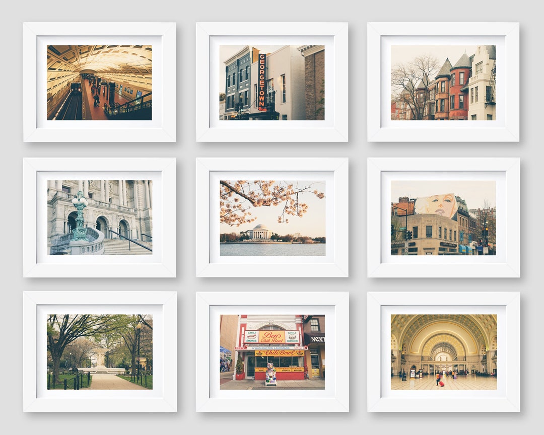 Washington DC Art, Washington DC Print Set, Wall Art, Black and White ...