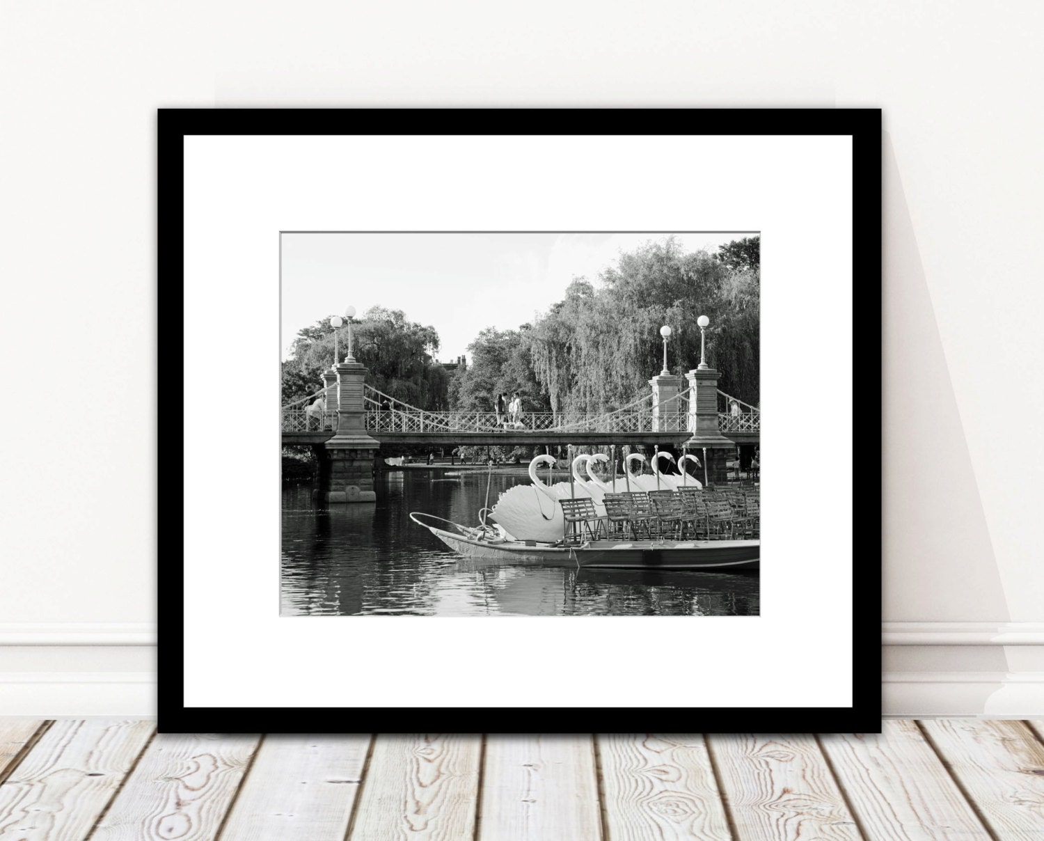 Swan Boats Boston Photography Black and White Public - Etsy
