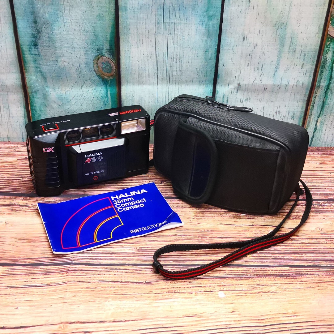 Fully Working Halina AF810 35mm Film Camera + Flash, Case, Strap and ...