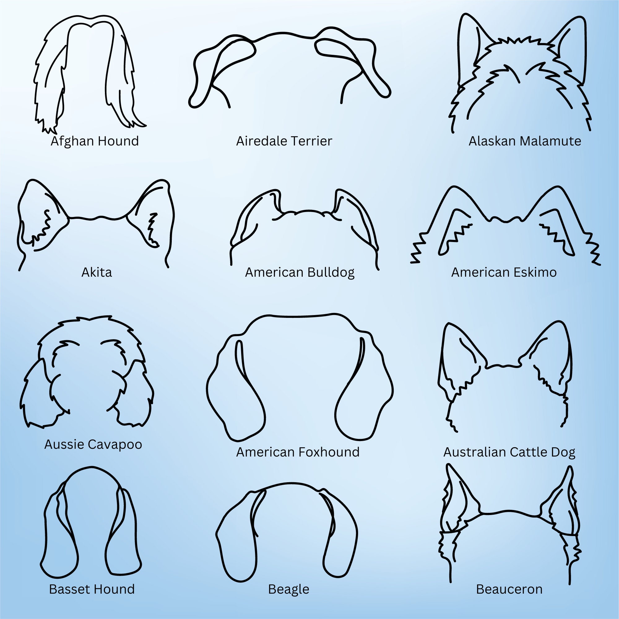 Customizable Dog Ear Decal - Etsy