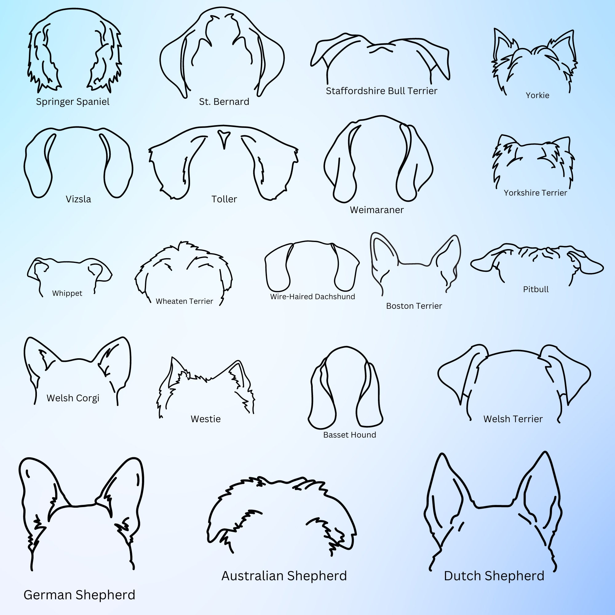 Customizable Dog Ear Decal - Etsy