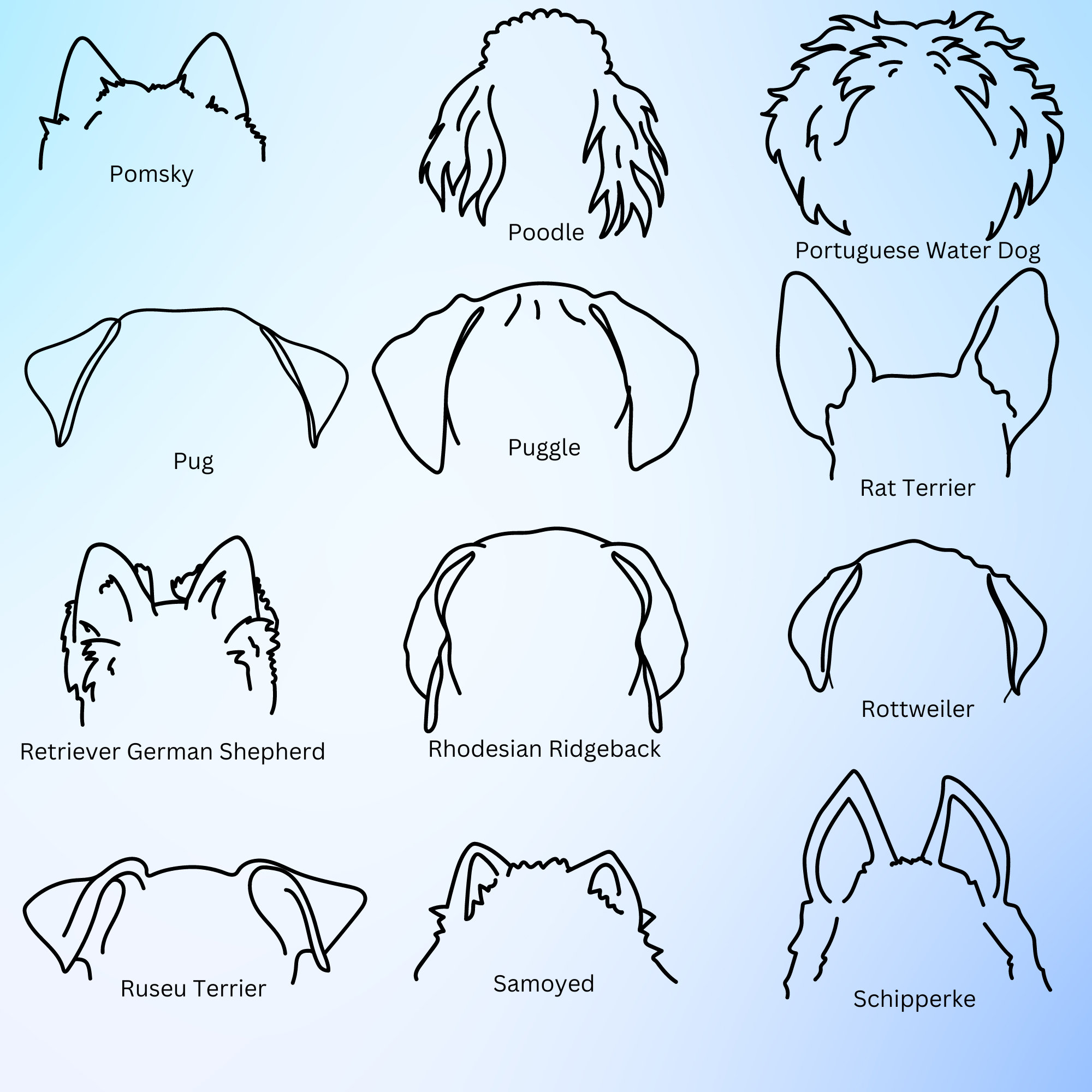 Customizable Dog Ear Decal - Etsy