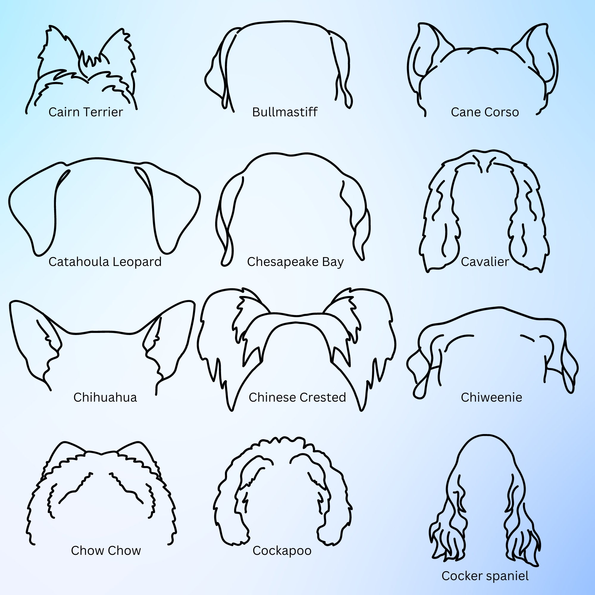 Customizable Dog Ear Decal - Etsy