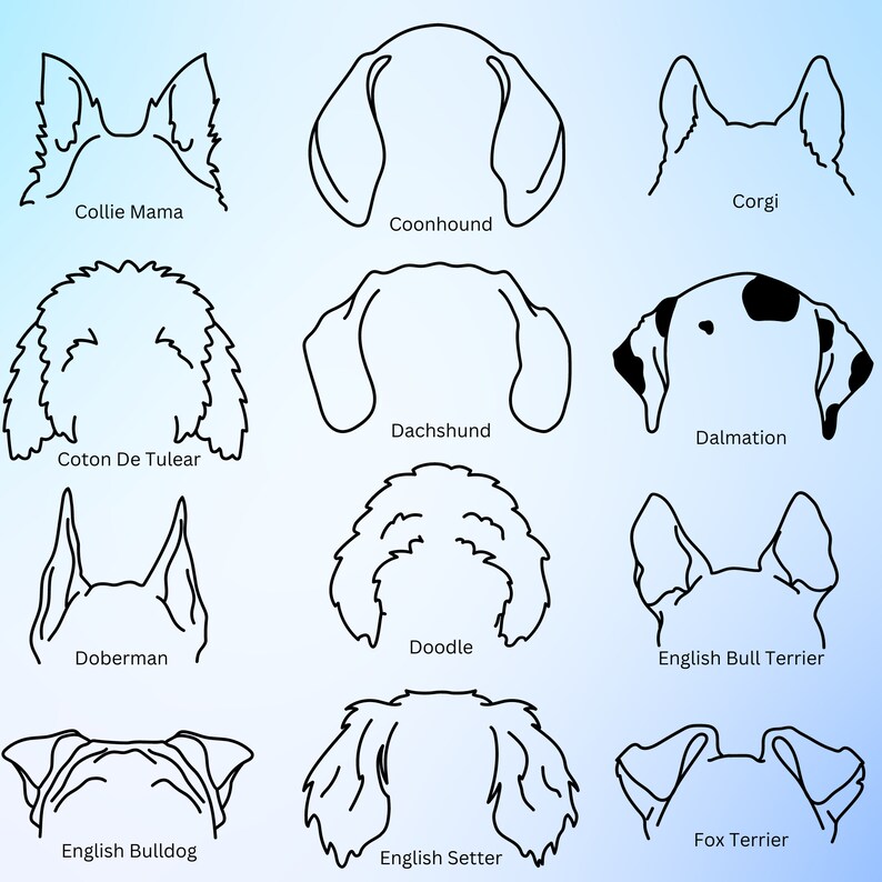 Customizable Dog Ear Decal - Etsy