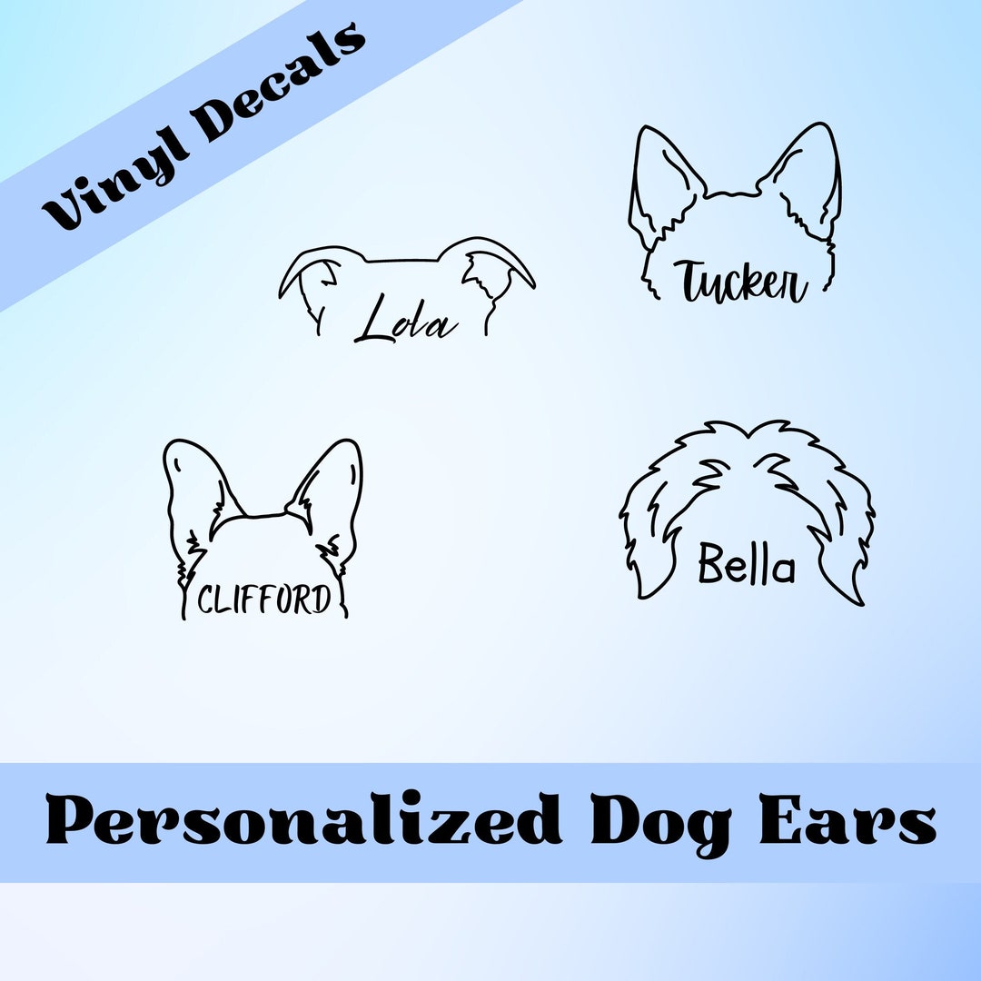 Customizable Dog Ear Decal - Etsy