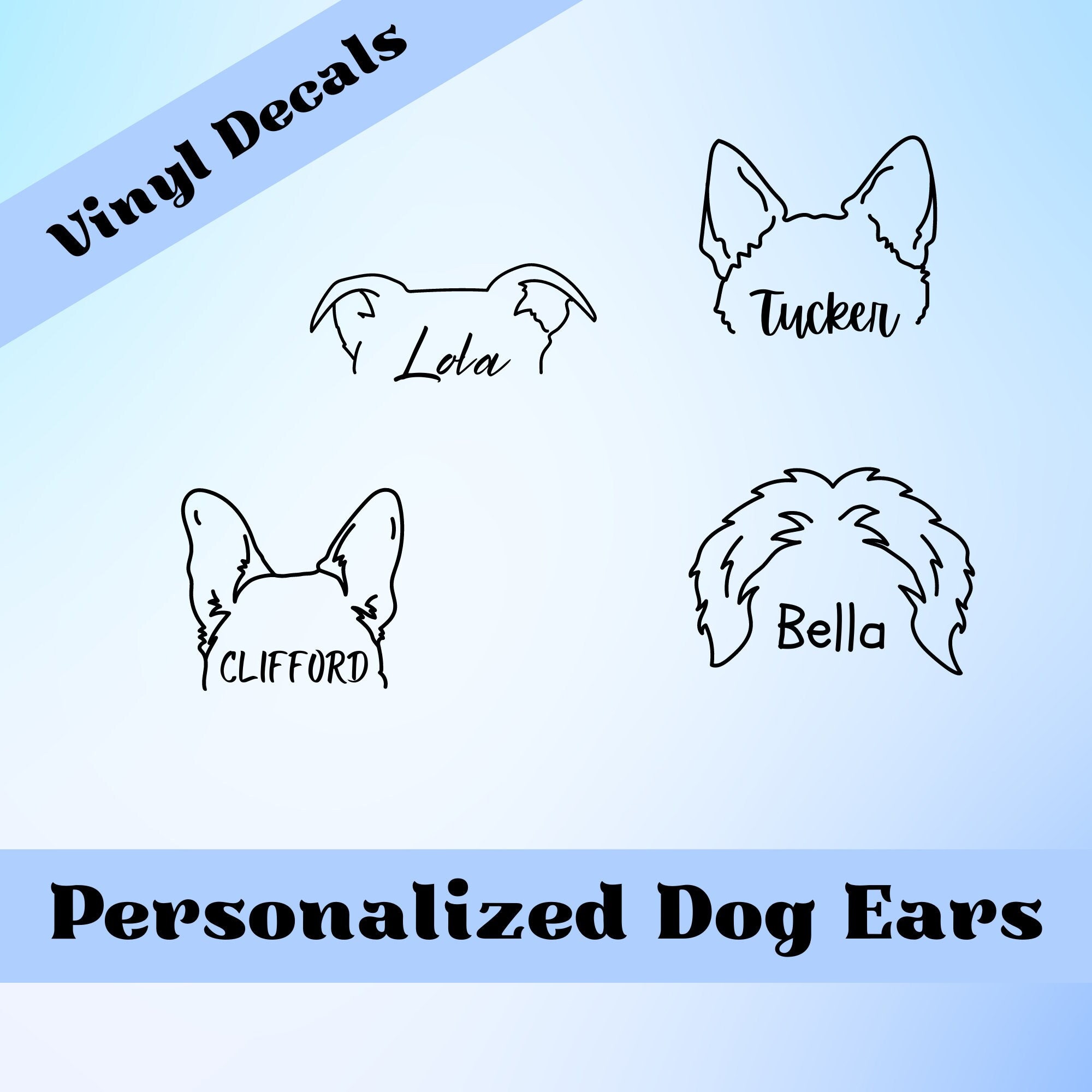 Customizable Dog Ear Decal - Etsy