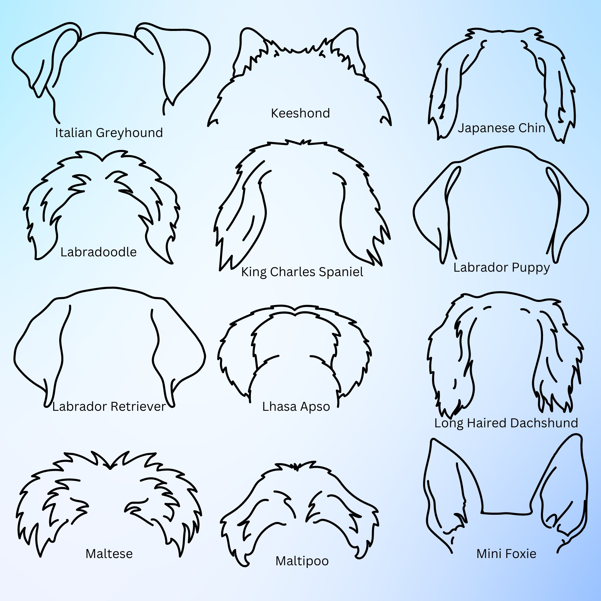 Customizable Dog Ear Decal - Etsy