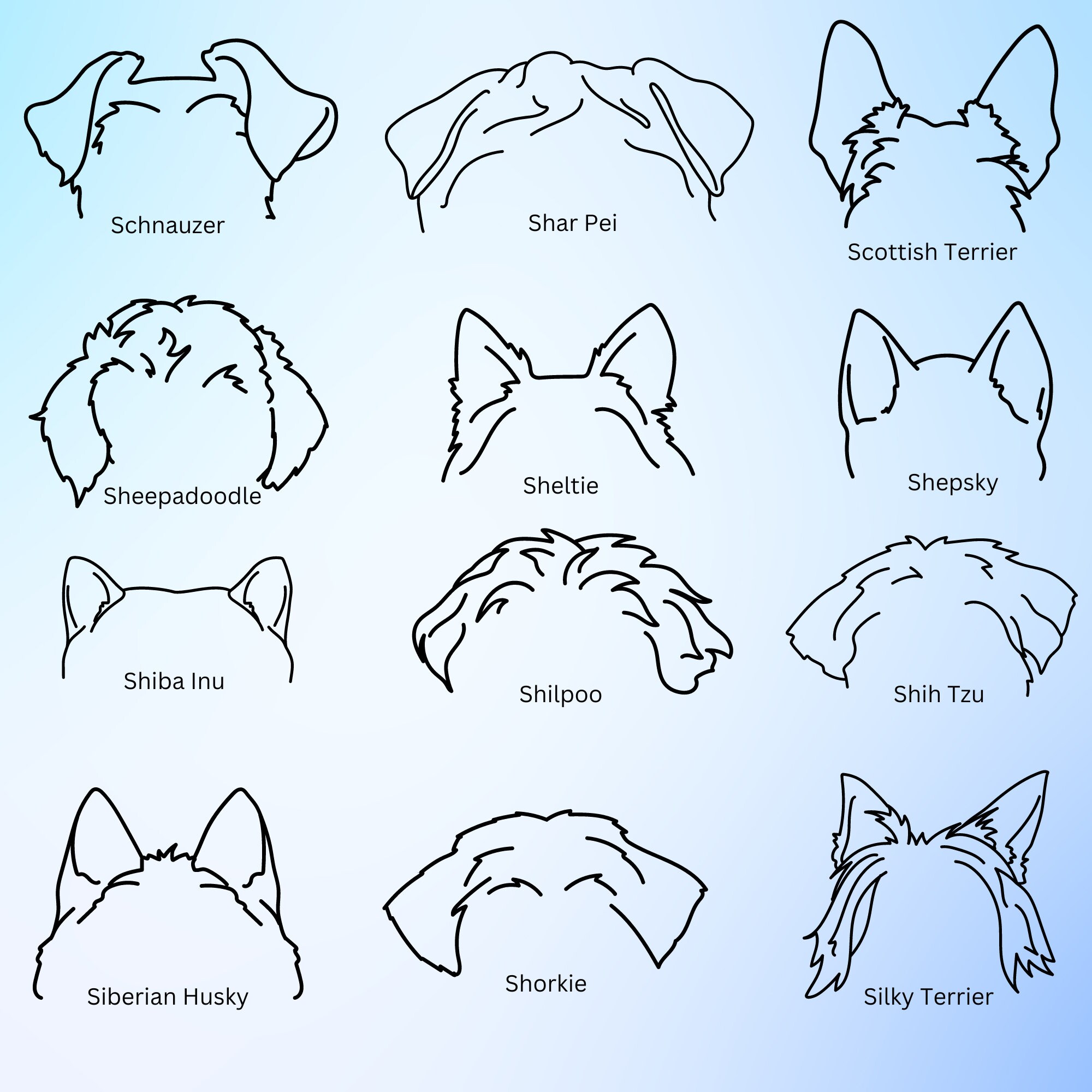 Customizable Dog Ear Decal - Etsy