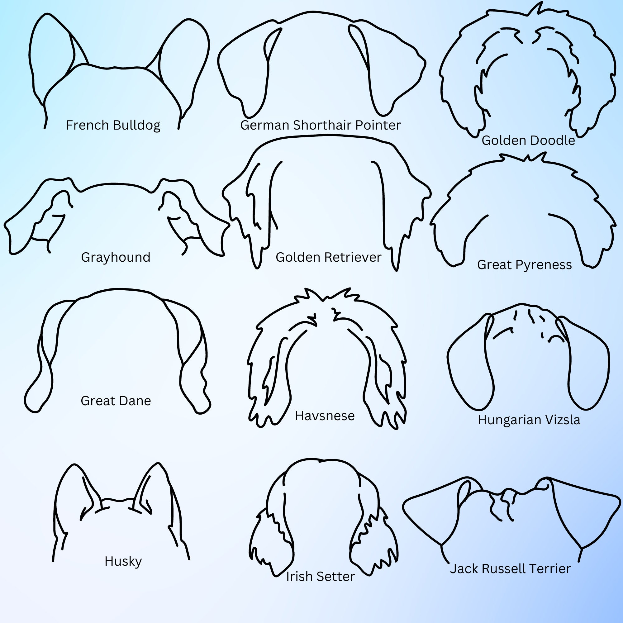 Customizable Dog Ear Decal - Etsy
