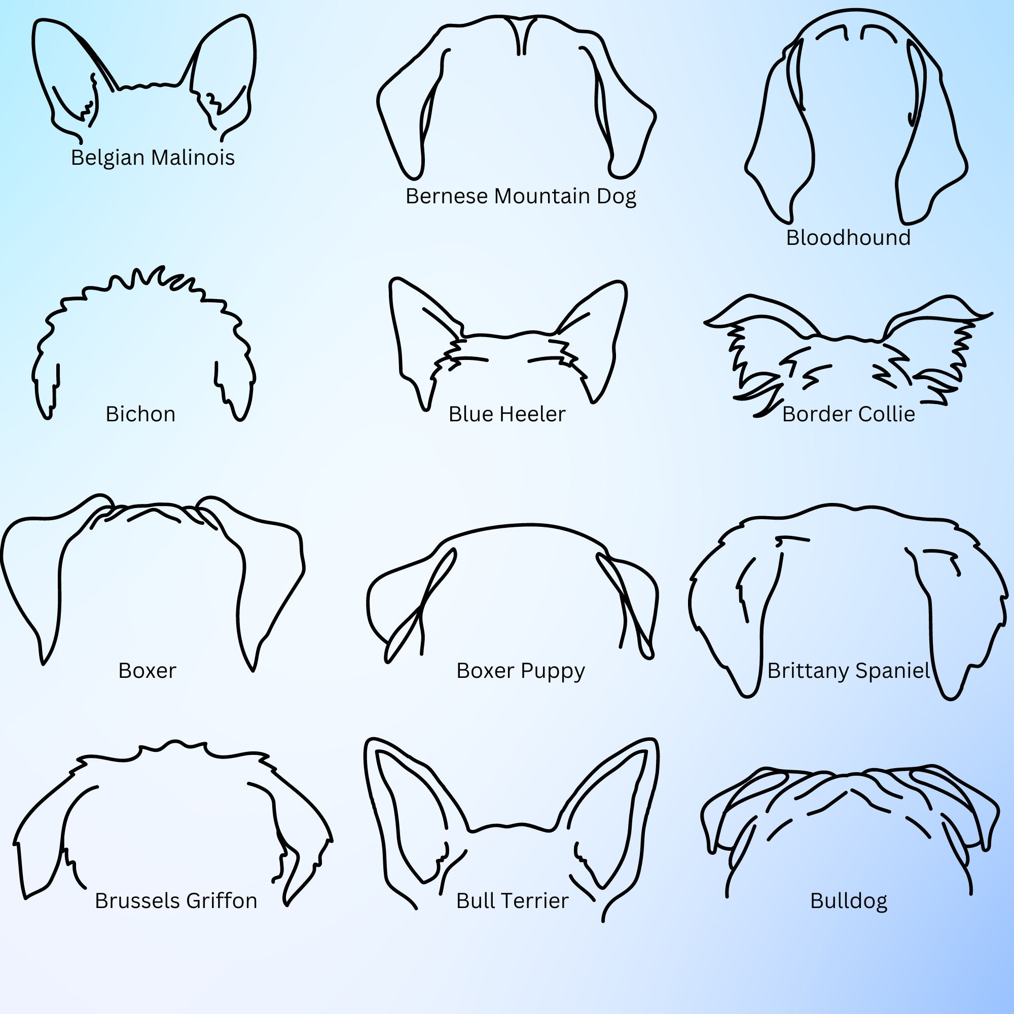 Customizable Dog Ear Decal - Etsy
