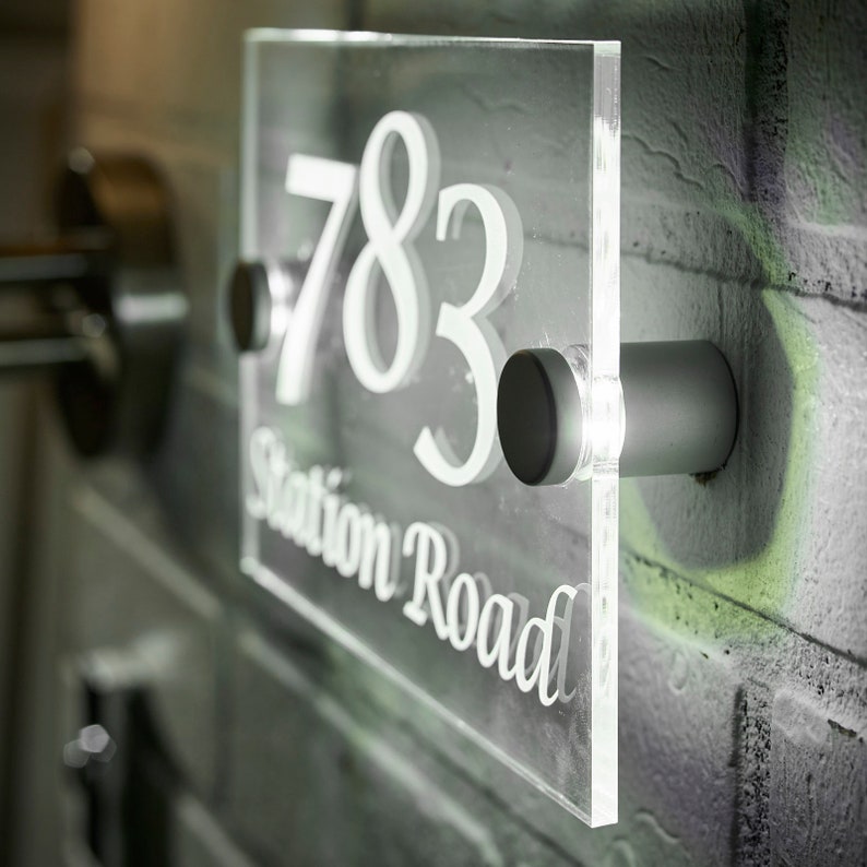 Illuminated Personalised House Sign for Front Door Bespoke to - Etsy