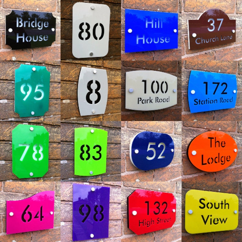Personalised HOUSE SIGN PLAQUE Acrylic Address Plate With - Etsy UK