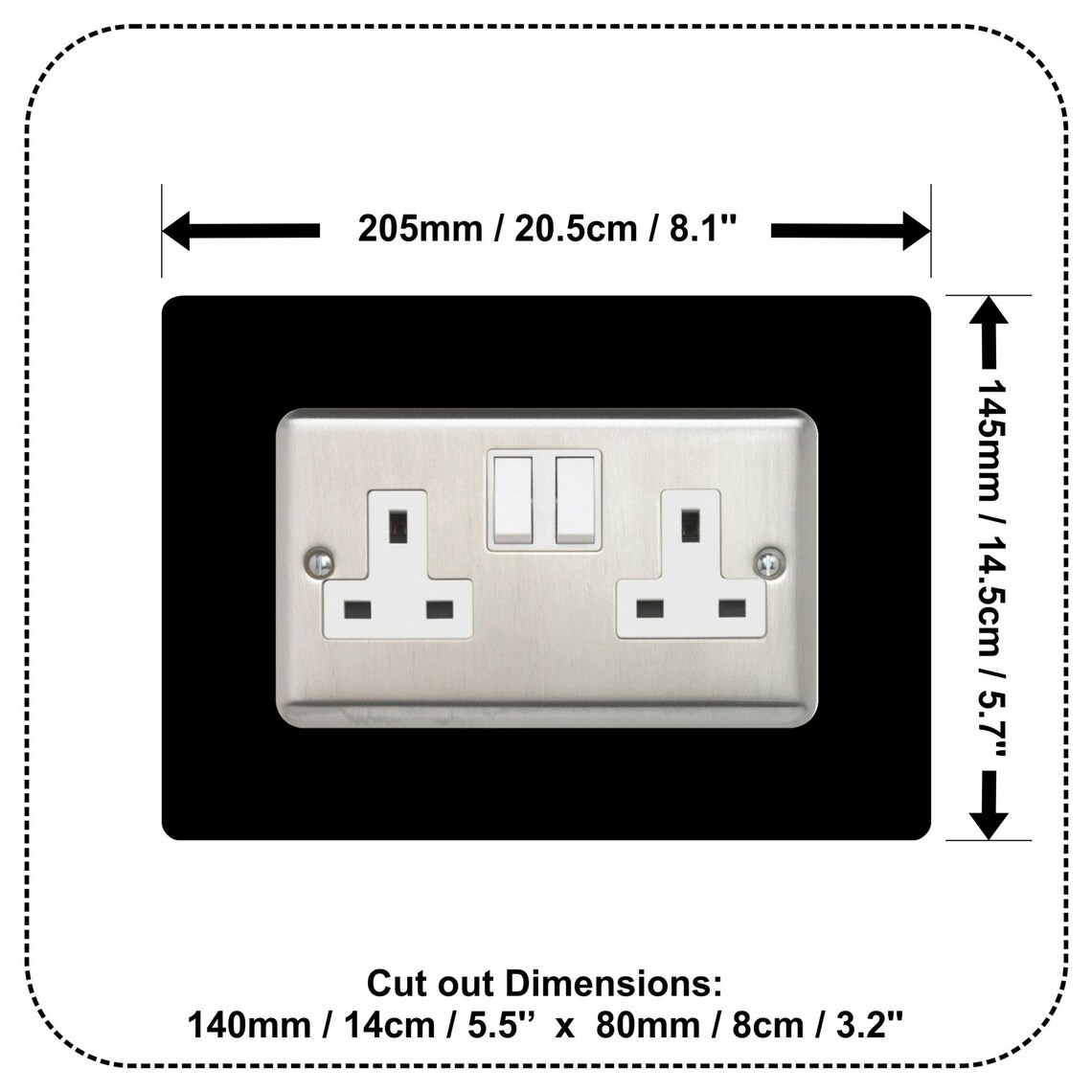 5x Double Socket Surround Acrylic Back Panel or Plate | Etsy