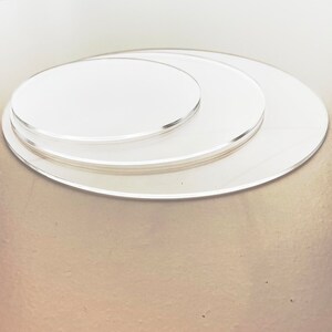 Set of 2 Cake Disc Boards 6 to 10 Inch Clear Glossy Acrylic Round Disk ...
