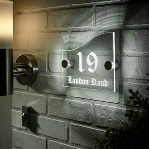 Illuminated Personalised House Sign for Front Door Bespoke to - Etsy
