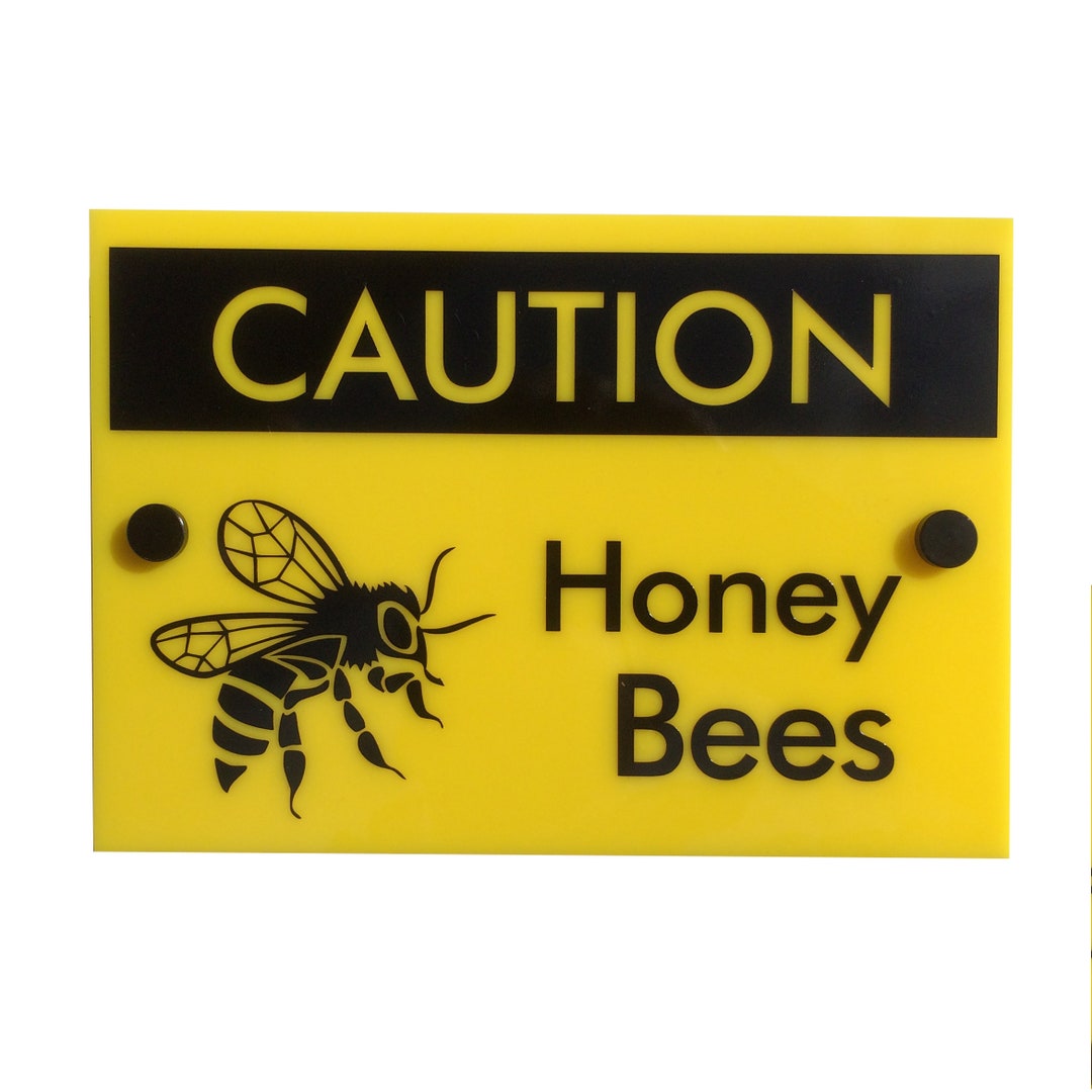 Beekeeping Warning Sign Caution Honey Bees, Hive Protection Equipment ...