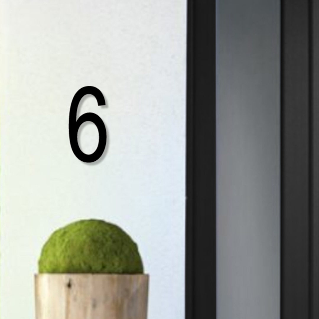 House Number 6 ARIAL Door Numbers 3 Sizes (15, 20, 25cm / 5.9, 7.8, 9 ...