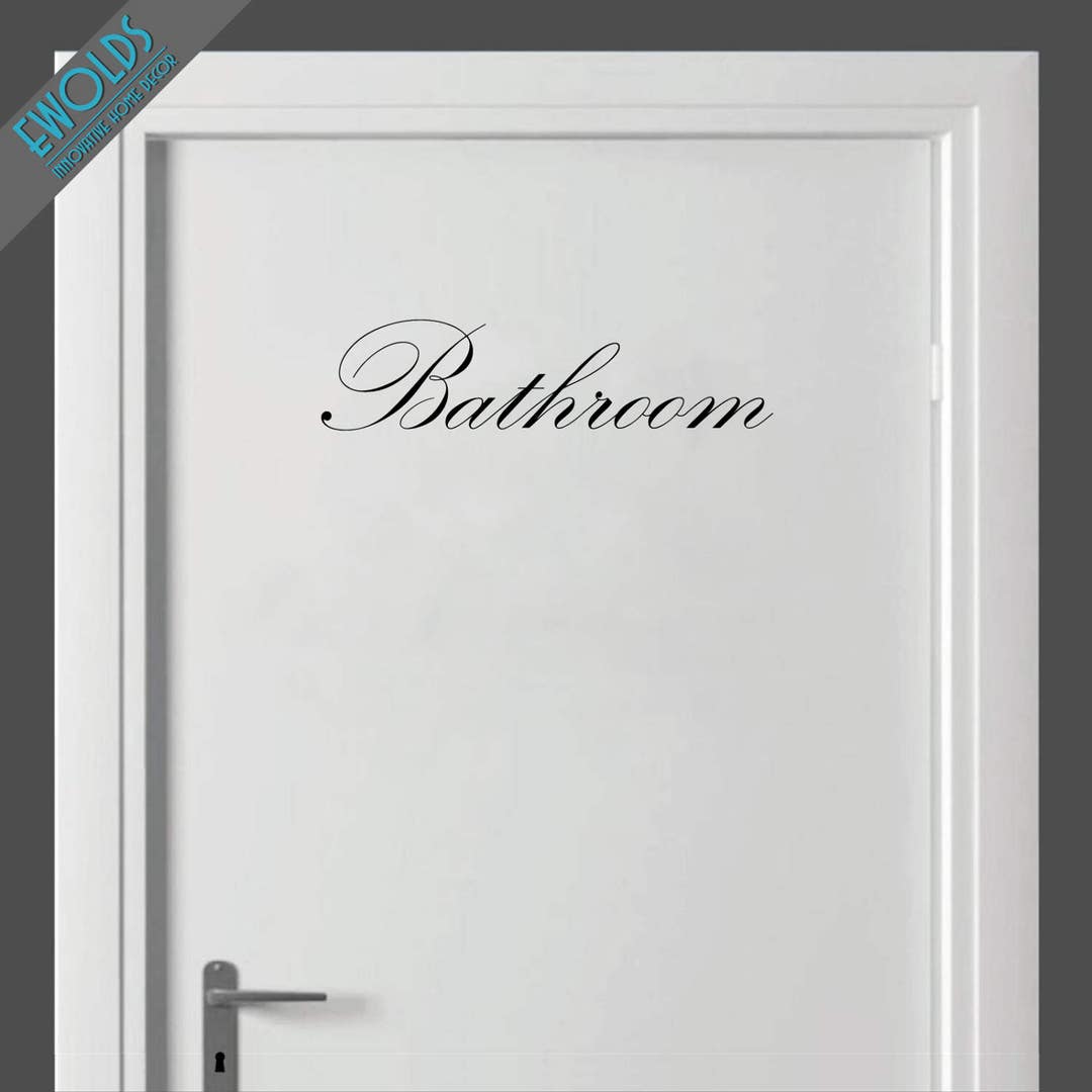 Calligraphy 'bathroom' | 16 Colours | Wall or Door Decal | Bedroom ...