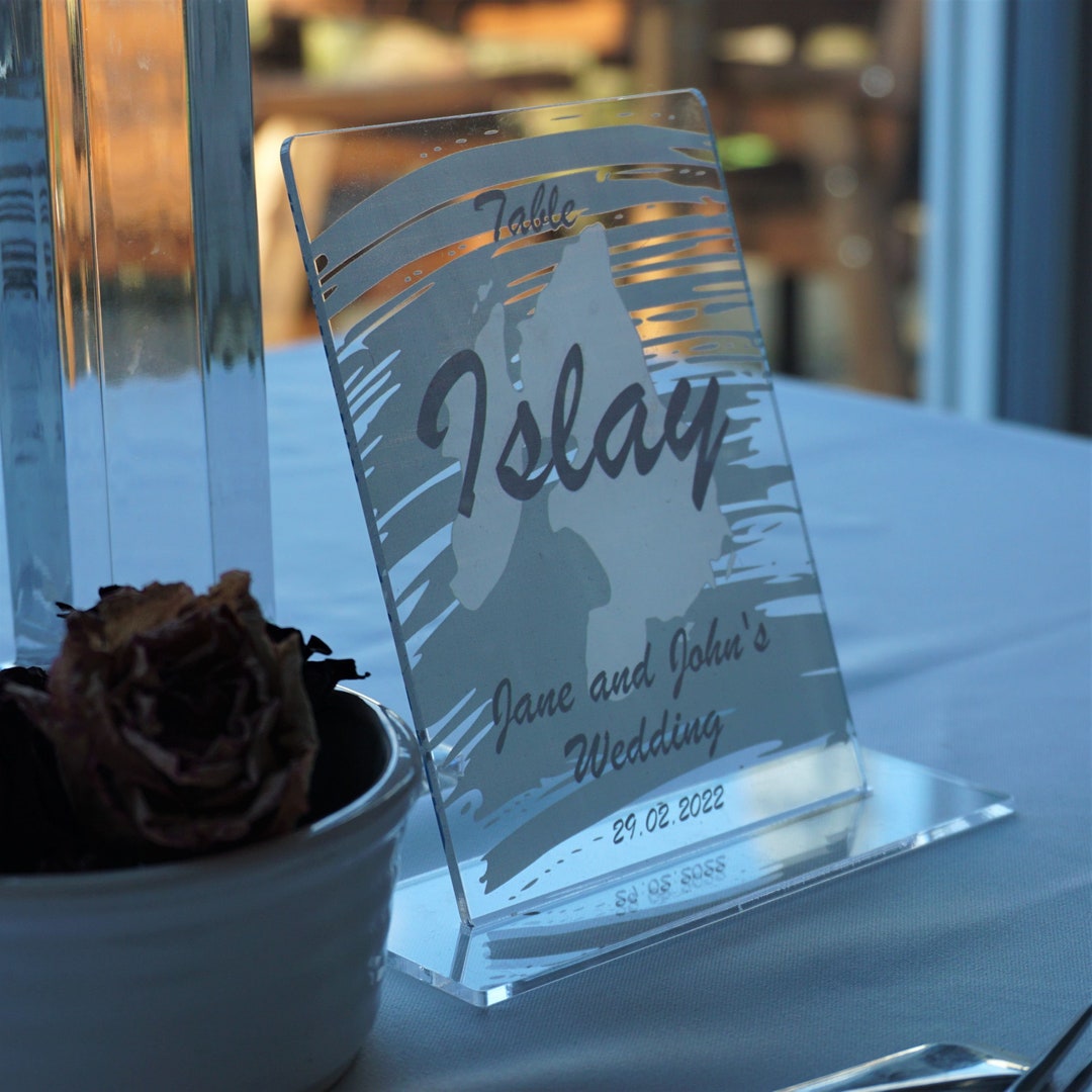 Personalized Acrylic Table Name Sign: Bespoke Wedding & Event Decor. - Etsy
