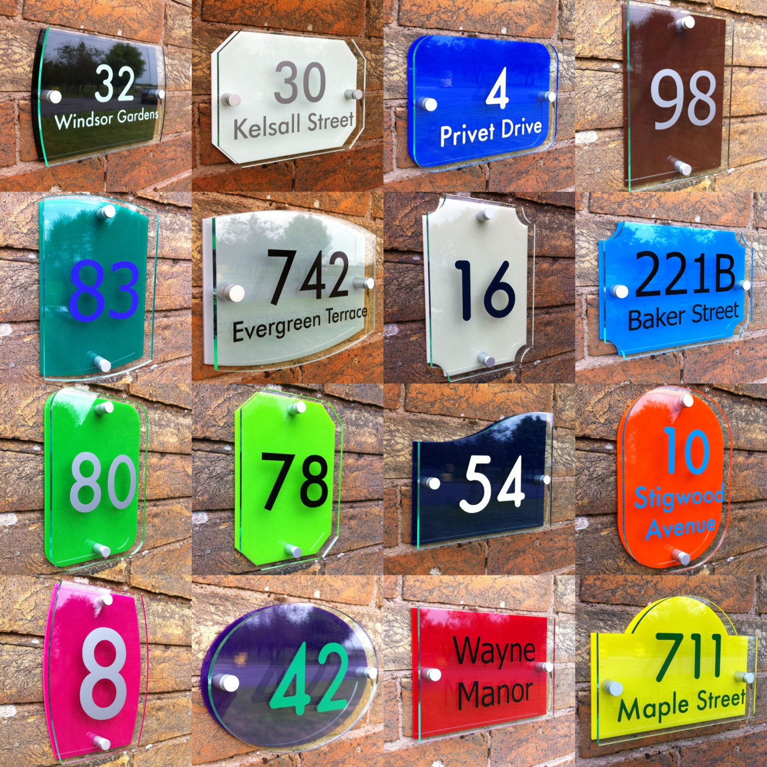 Personalised Modern House Sign Door Number Street Address - Etsy