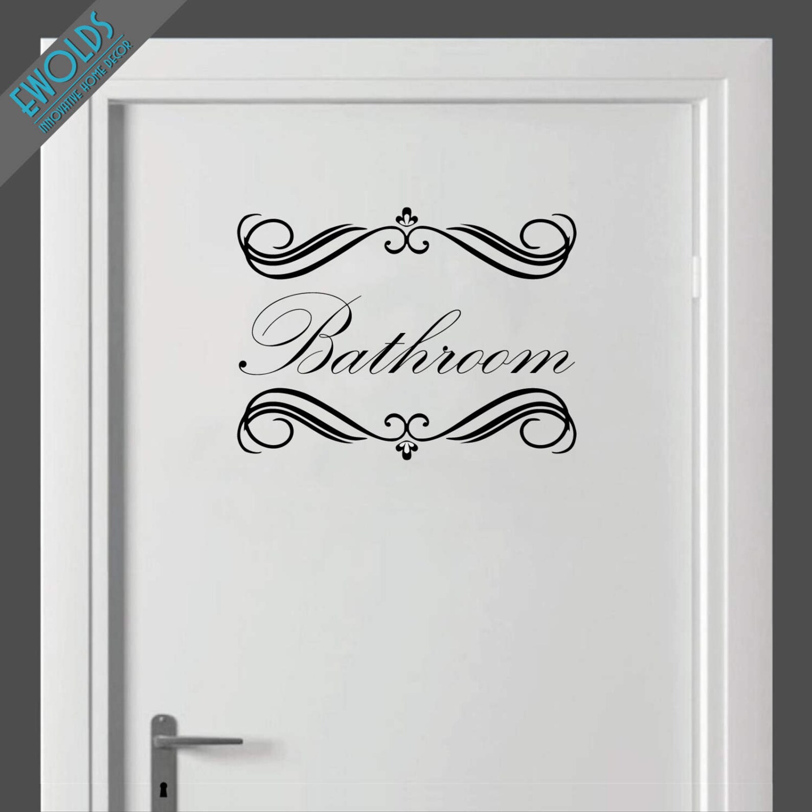 Calligraphy 'bathroom' 16 Colours Wall or Door - Etsy