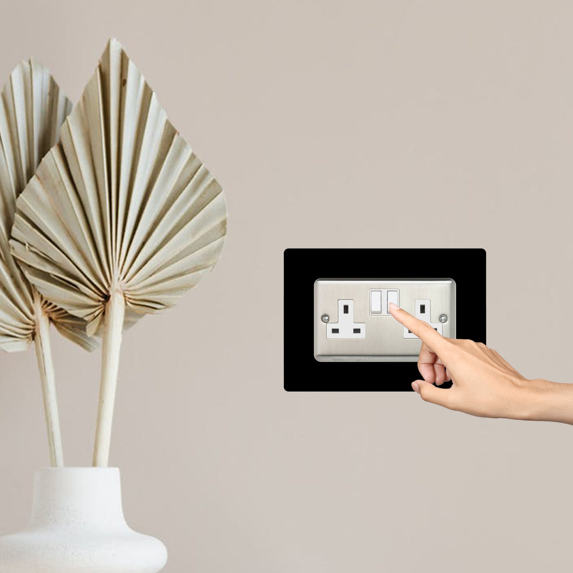5x Double Socket Surround, Acrylic Back Panel or Plate, Protect Wall ...
