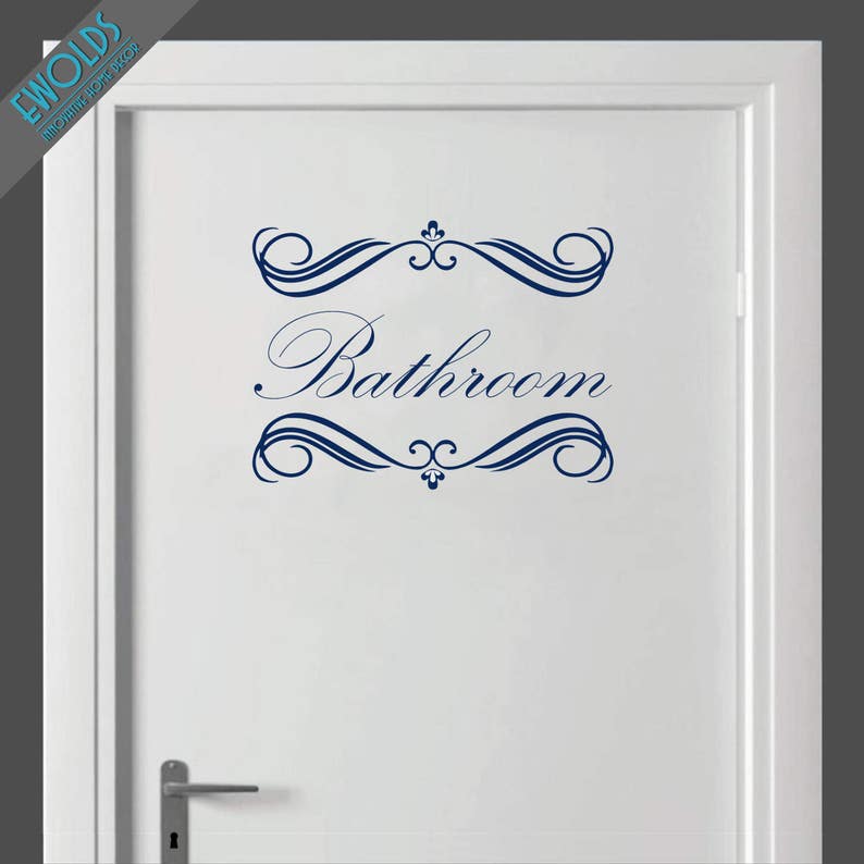 Calligraphy 'bathroom' 16 Colours Wall or Door - Etsy