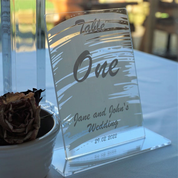 Personalised Table Numbers and Names Choice of Background | Etsy