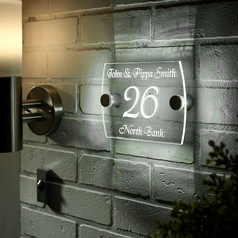 Illuminated Personalised House Sign for Front Door Bespoke to - Etsy