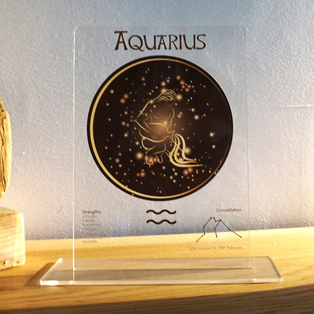 Zodiac Star Sign Plaque: Custom Astrology Gift, A5 Acrylic Plate, Comes ...